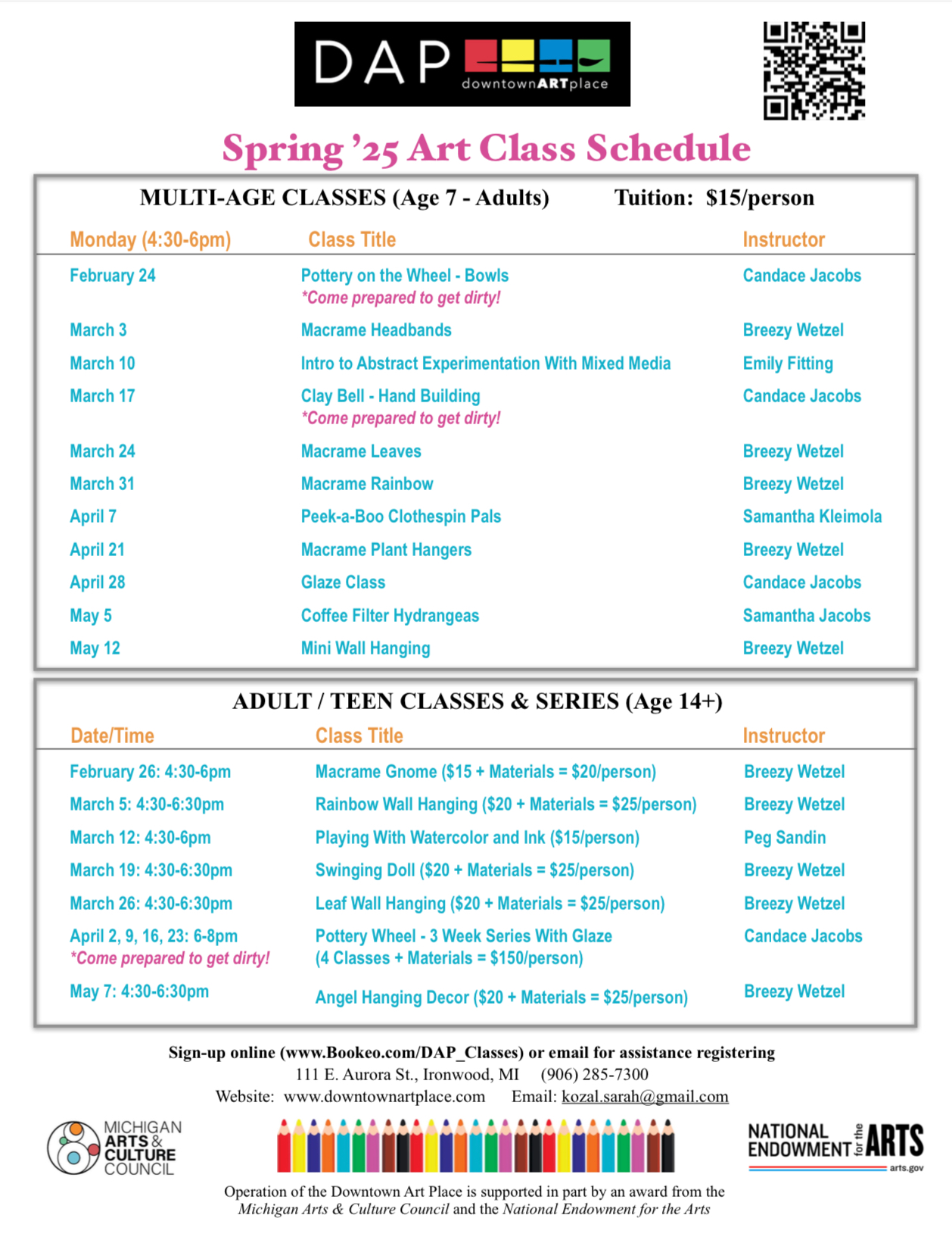 2025 Spring Art Classes - Downtown Art Place - FeLiveLife